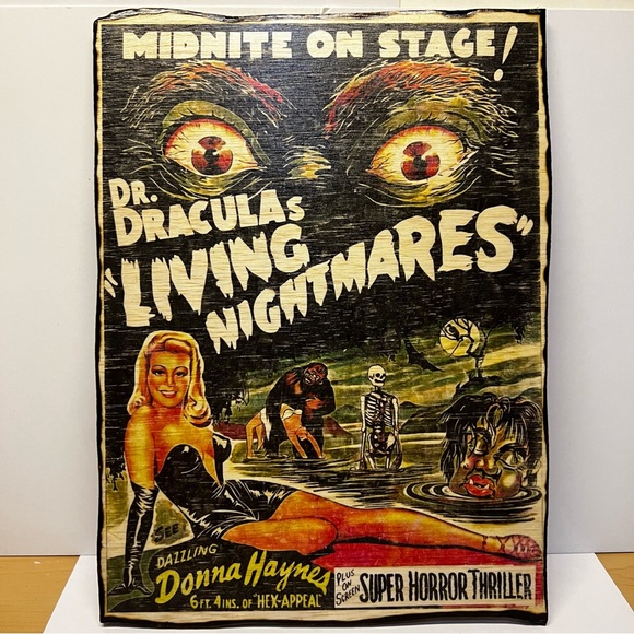 Hand Crafted | Other | Dr Dracula Living Nightmares Wood Wall Art ...